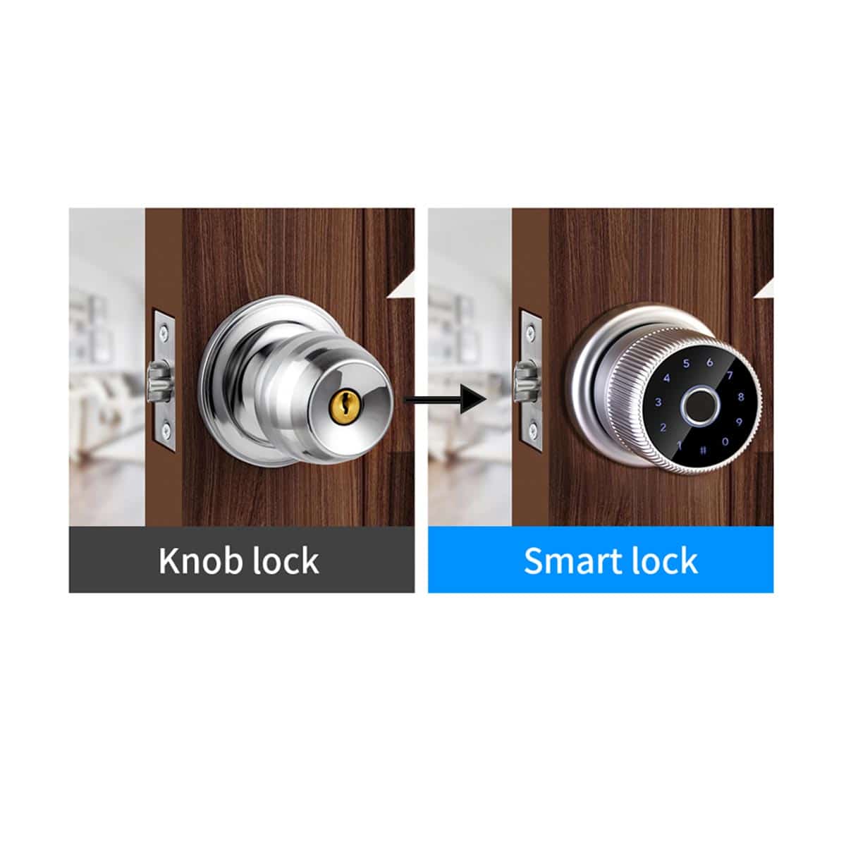 OJI Q1R Handle Type Smart Door Lock with fingerprint and App - OjiSmart