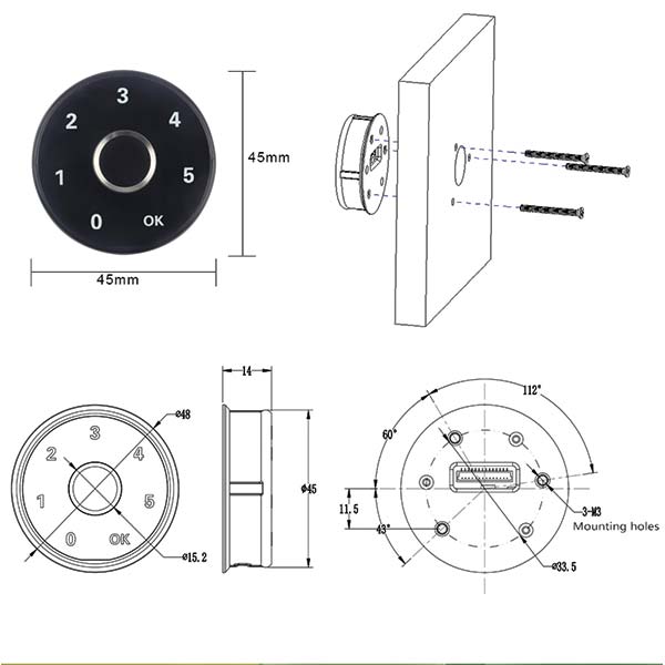 Oji KR E45 Digital Cabinet Lock - OjiSmart
